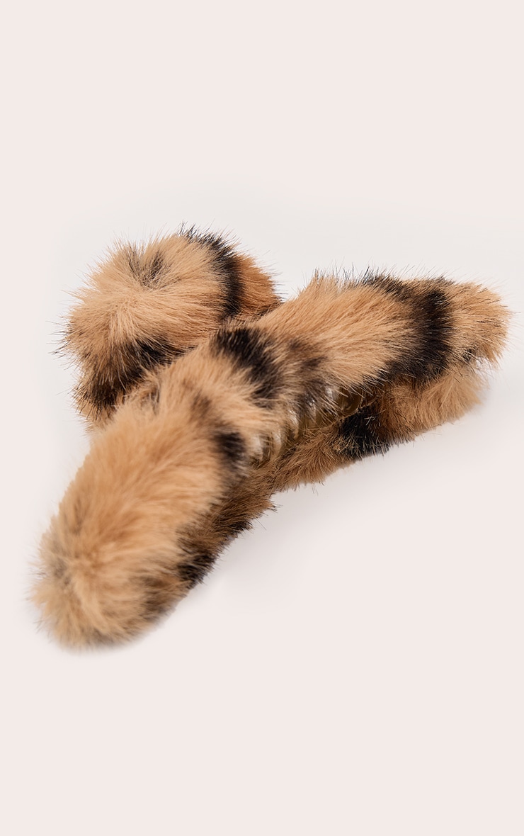 Leopard Faux Fur Hair Claw | Accessories | PLT