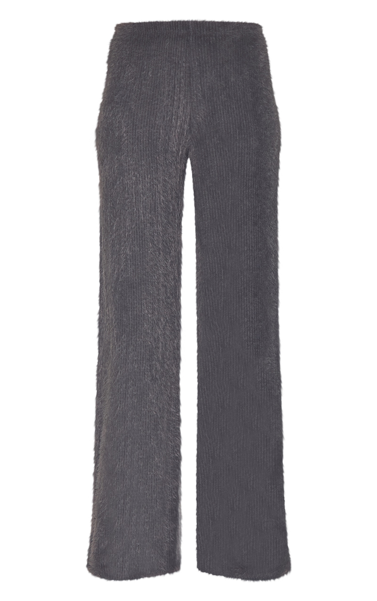 Charcoal Textured Wide Leg Low Rise Trousers | Co-ords | PLT