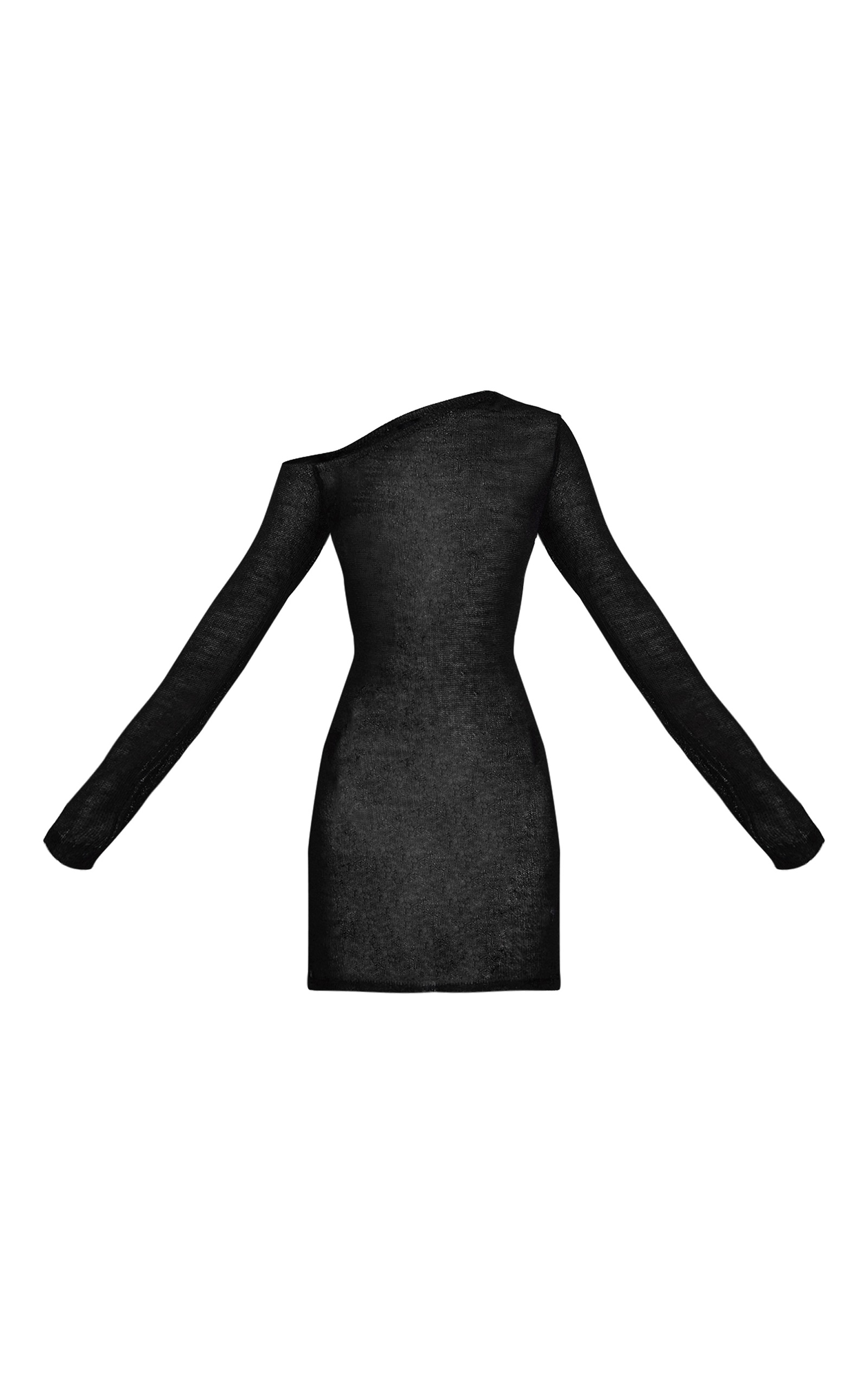 Black Asymmetric Filigree Dress | Knitwear | PLT