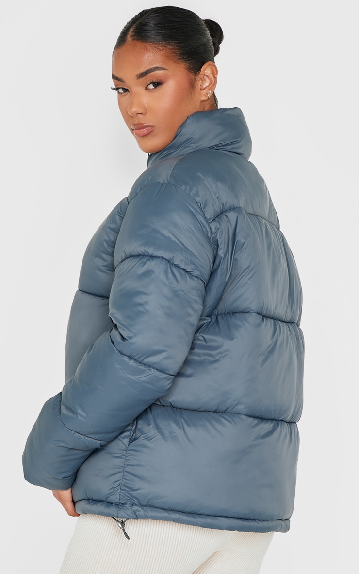 Petrol Shell Quilted Puffer Coat | Outerwear | PLT