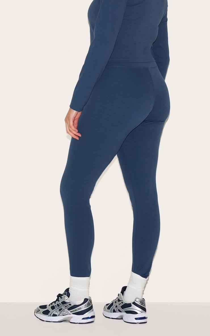 Midnight Blue Sculpt Wrap Waist Gym Leggings | Activewear ...