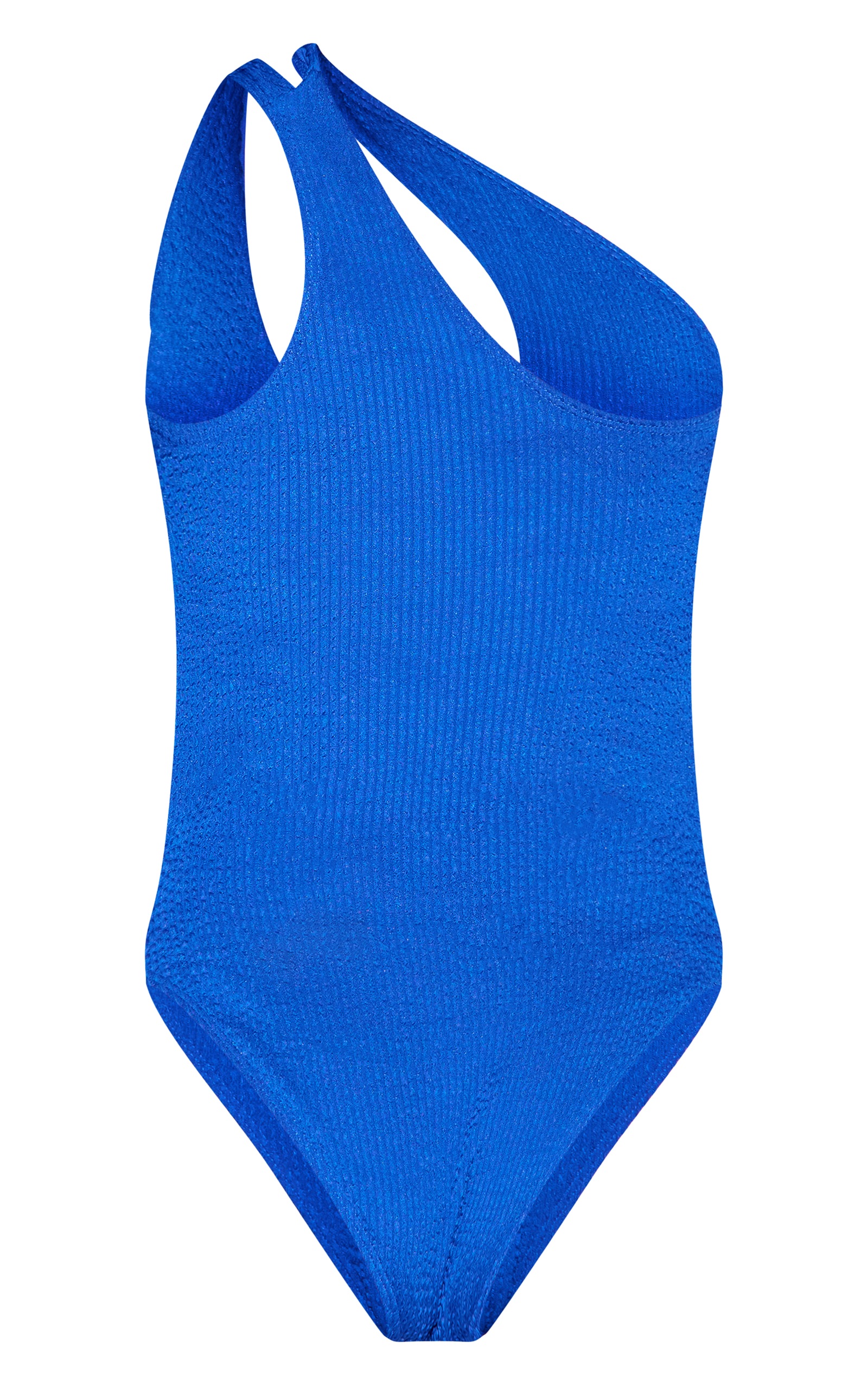 Cobalt Crinkle One Shoulder Cut Out Swimsuit | Swimwear | PrettyLittleThing AUS