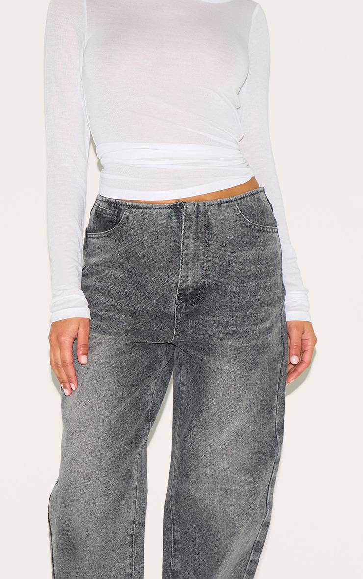 Petite Grey Denim Mid Rise Invisible Waistband Jeans | Petite ...