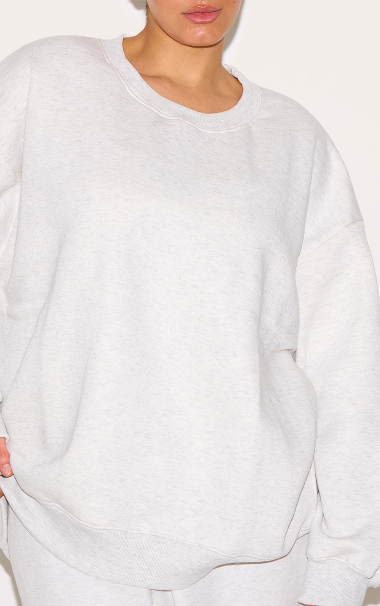 Plus Ash Grey Longline Oversized Sweatshirt | Plus Size | PLT