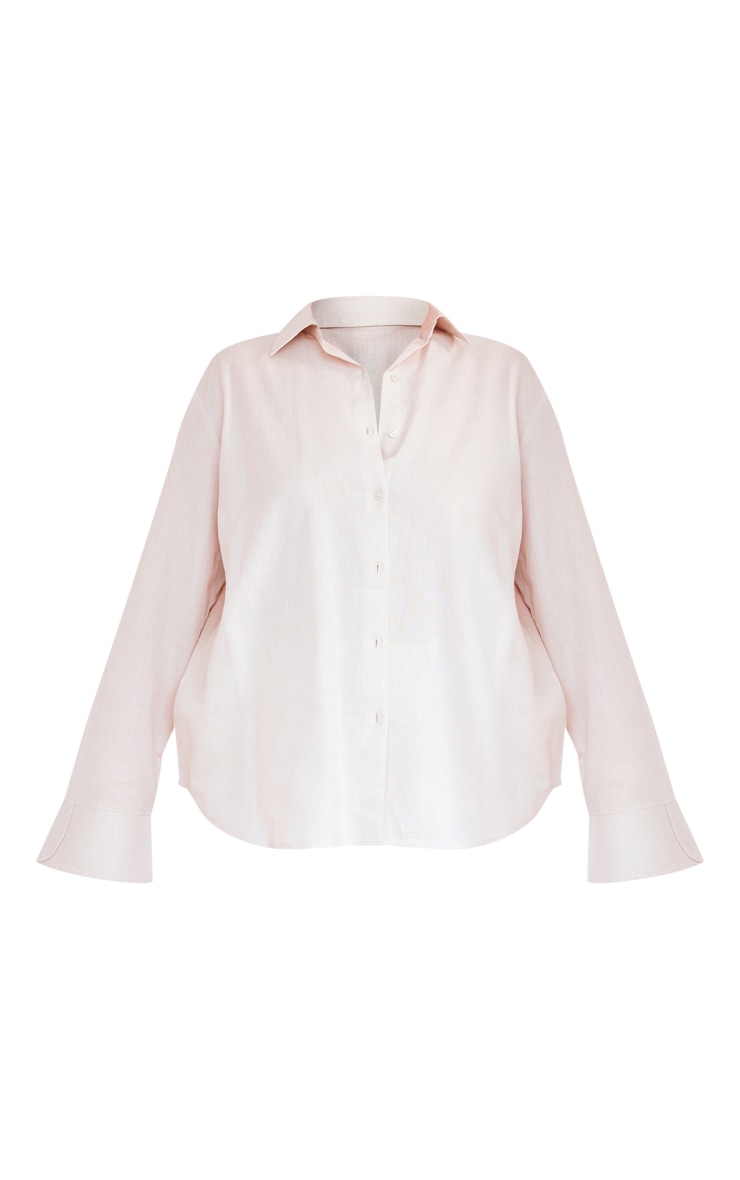 Plus Chemise Gris Pierre Effet Lin | PrettyLittleThing FR