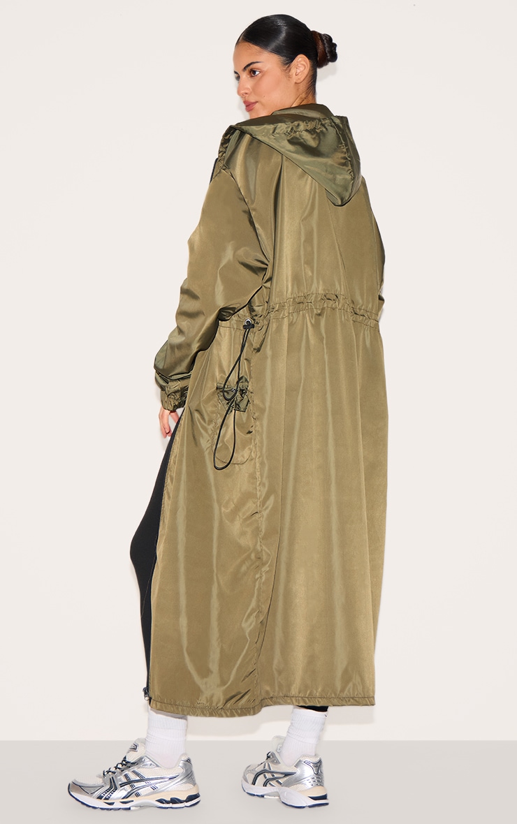 Plus Khaki Toggle Detail Midi Windbreaker | Plus Size ...