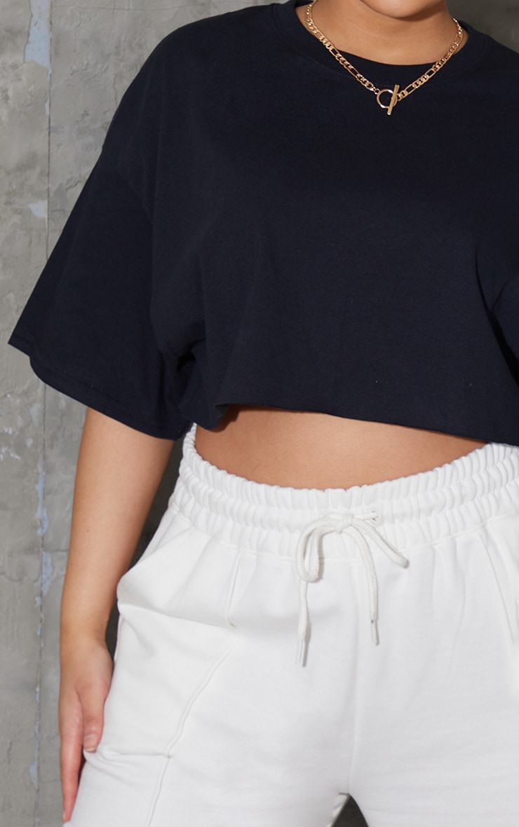 Plus Black Ultimate Oversized Crop T Shirt | PrettyLittleThing USA