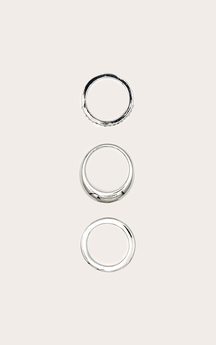 Silver Diamante Ridge Assorted Multipack Rings | Accessories | PLT
