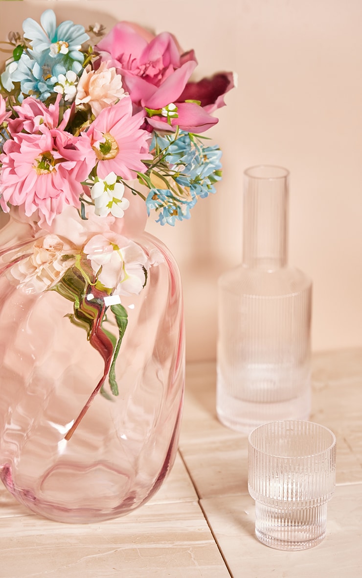 Hestia Handmade Colored Glass Bottle Vase Pink | PrettyLittleThing