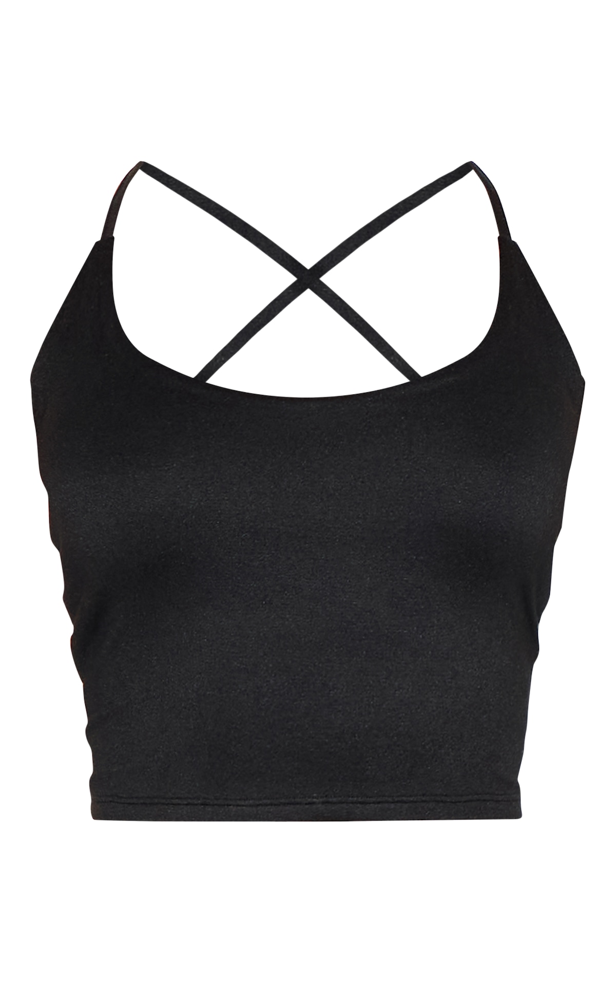 Petite Black Cross Front Strappy Top | Petite | PLT USA