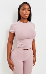 Shape Mauve Stretch Short Sleeve Longline Top | Shape | PrettyLittleThing CA
