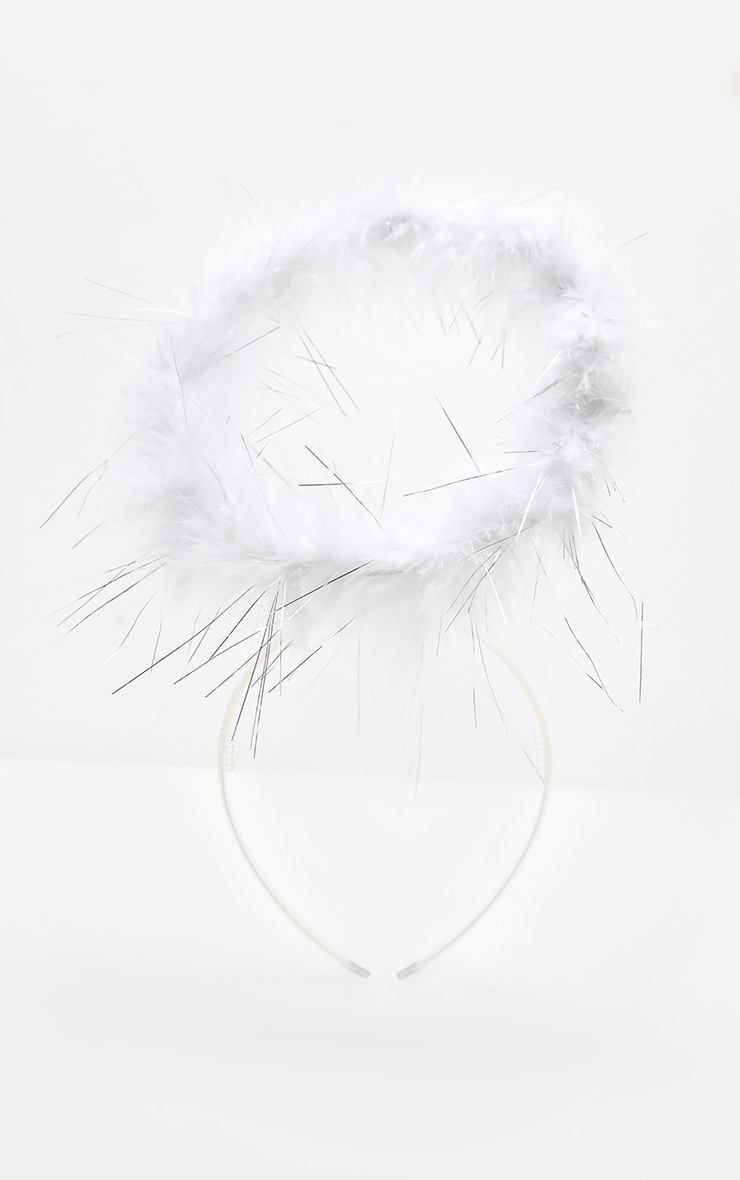 White Fluffy Halo | Accessories | PrettyLittleThing