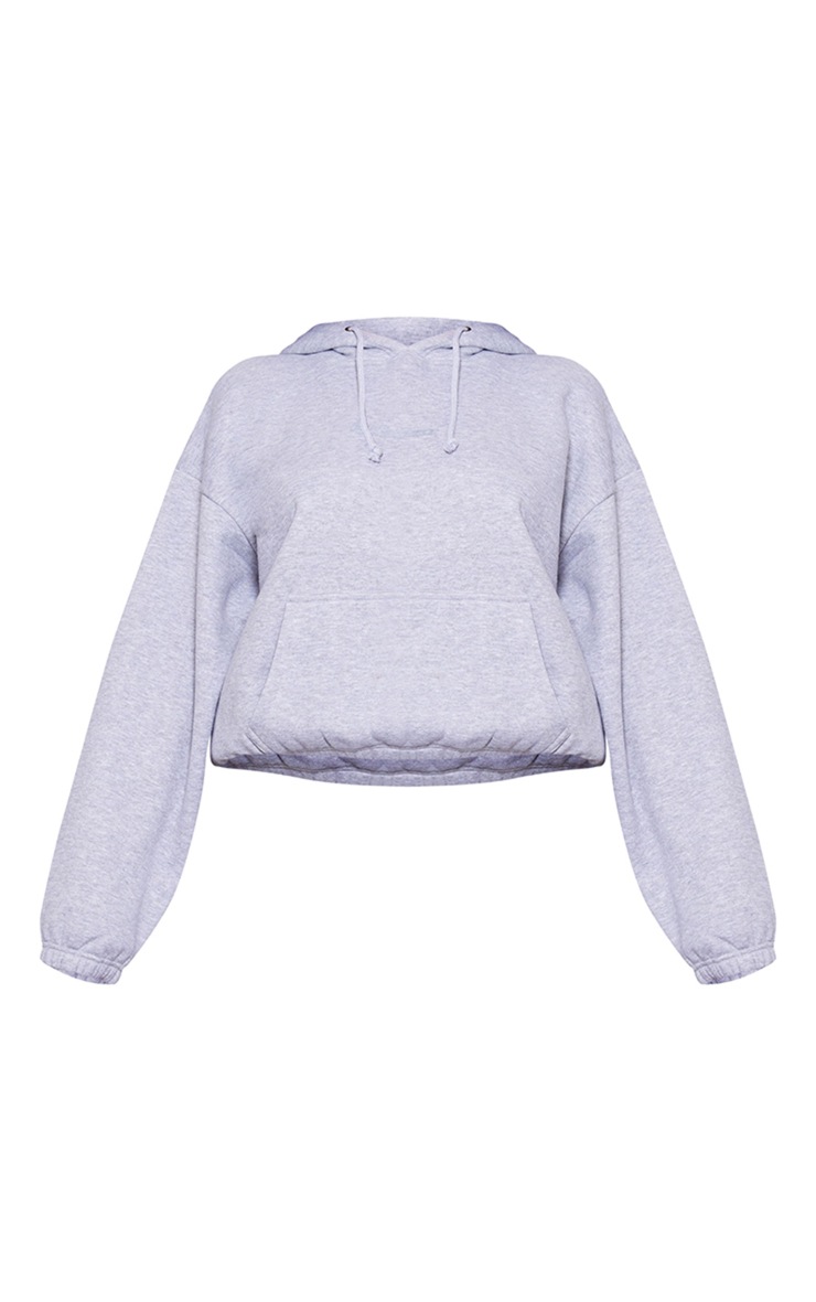 PLT Grey Marl Metallic Badge Oversized Hoodie | Athleisure ...