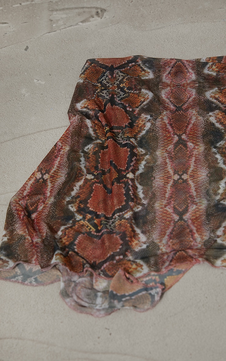 Brown Snake Mesh Bandana | Accessories | PrettyLittleThing