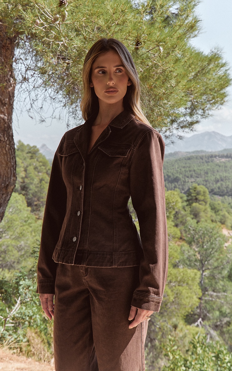 Dark Chocolate High Waist Denim Straight Leg Jeans | Denim | PLT