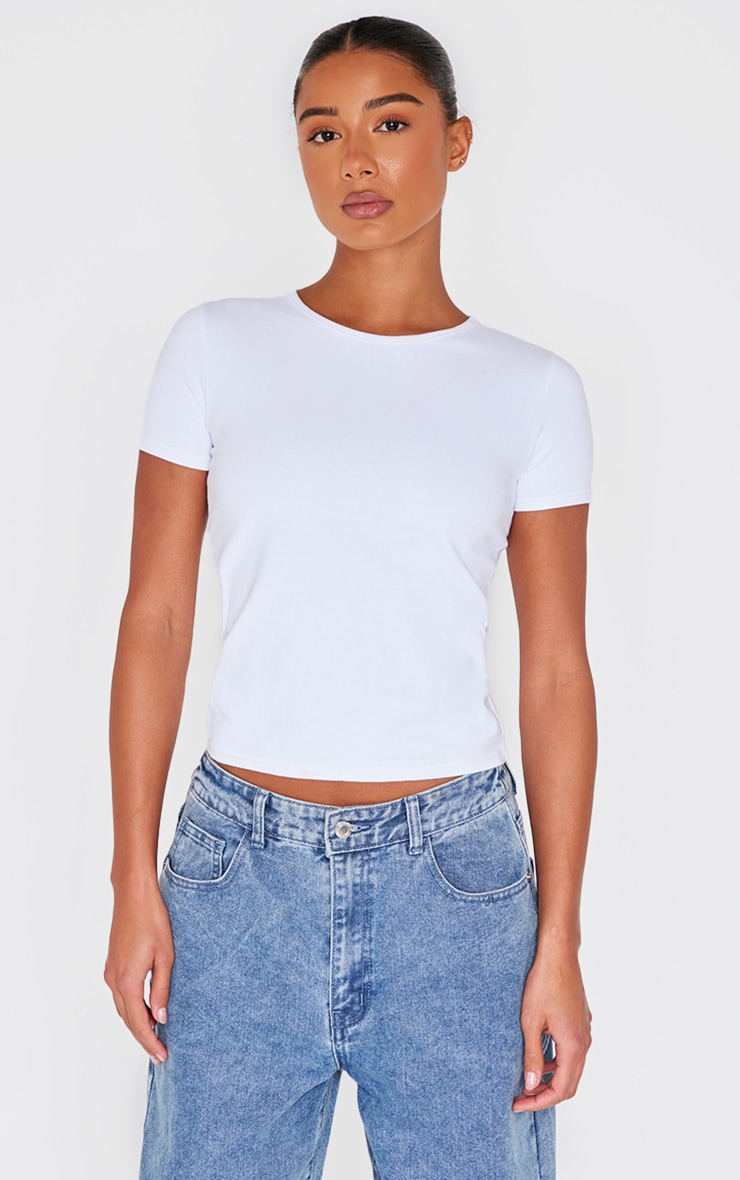 White Premium Cap Sleeve Cotton T-shirt | Tops | PrettyLittleThing