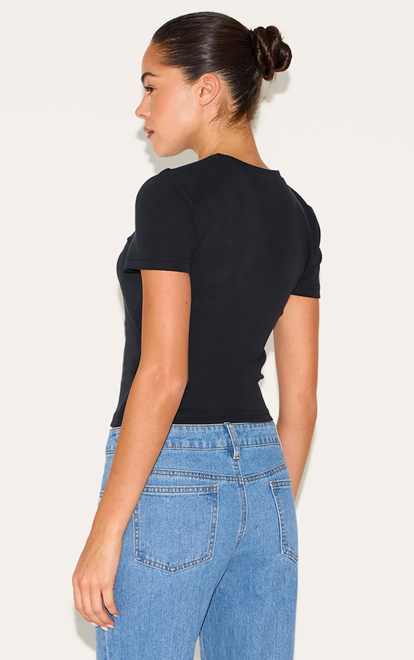 Black Premium Soft Touch Fitted T Shirt | Tops | PLT