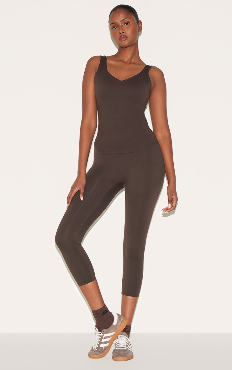 PLT SPORT Espresso Sculpt Pedal Pushers | Activewear | PrettyLittleThing CA