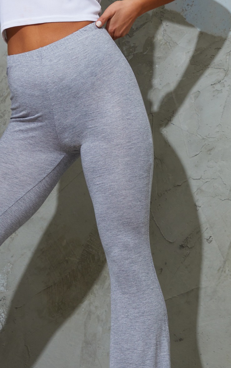 Petite Grey Marl Basic Flare Leg Pants | Petite | PLT USA