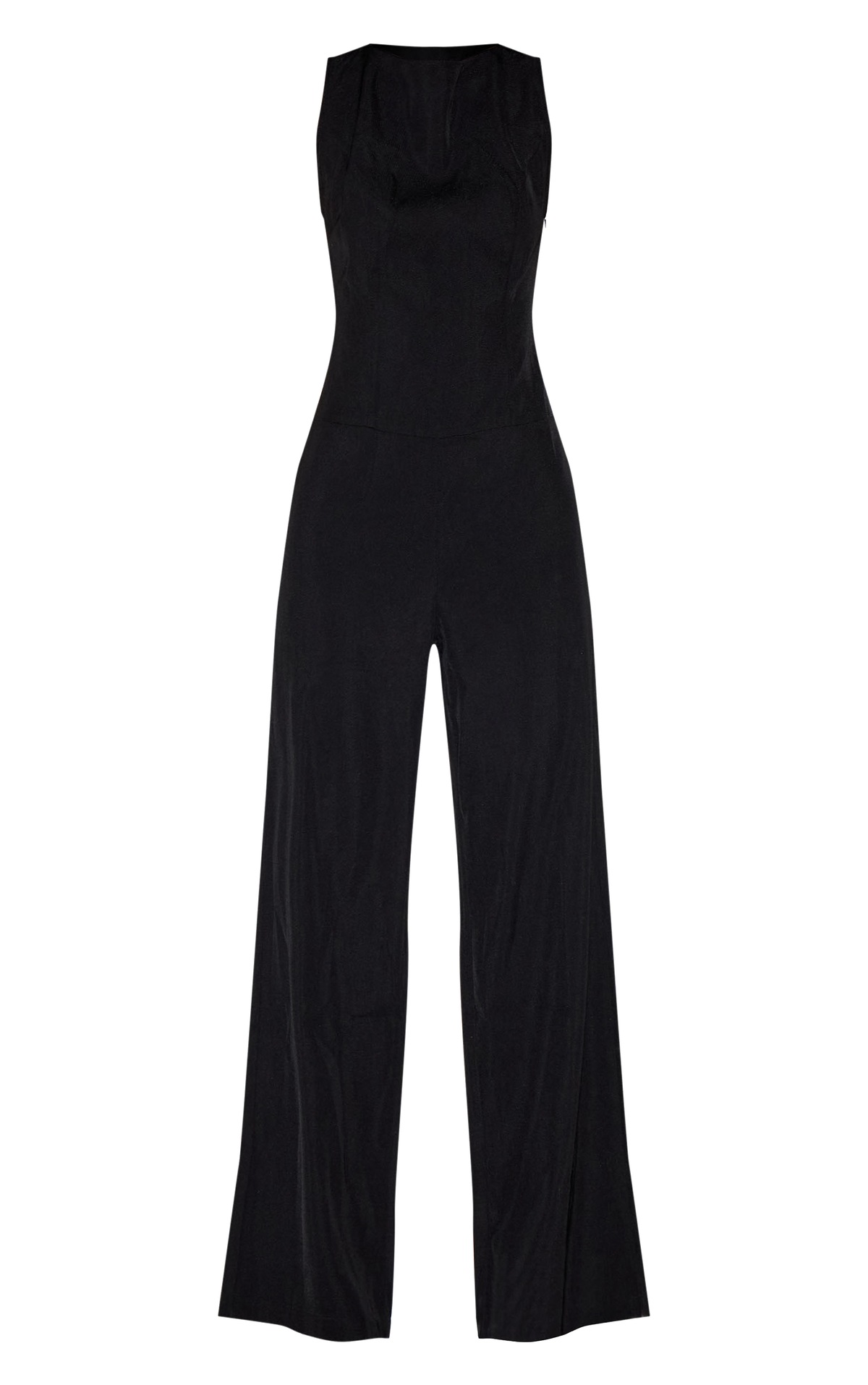 Black Structured Open Back Straight Leg Jumpsuit | Jumpsuits & Rompers ...