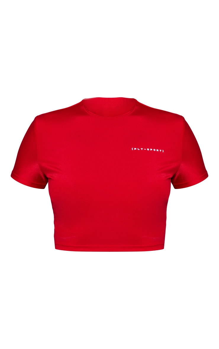 Red Sport Disco Cut Out Gym Crop Top | PrettyLittleThing