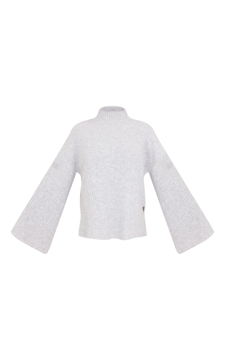 Grey Luxe Rib Knit Oversized Jumper | Knitwear | PrettyLittleThing AUS
