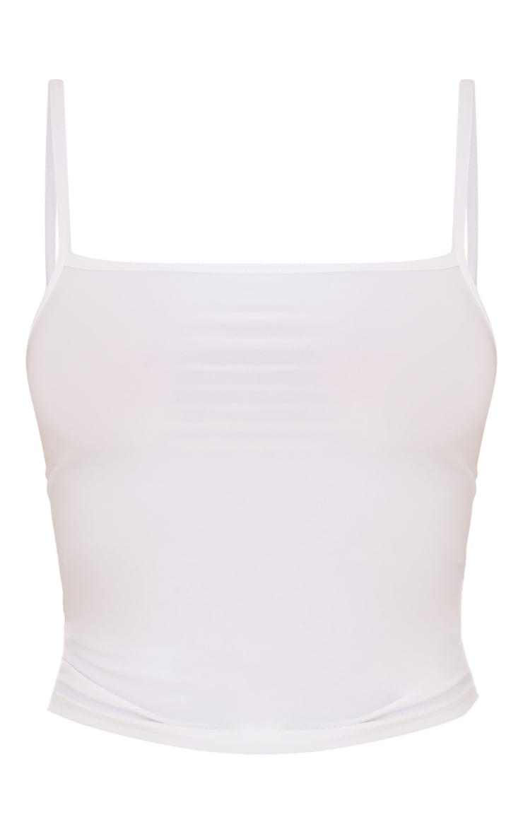 White Slinky Cami Longline Top | Tops | PrettyLittleThing USA