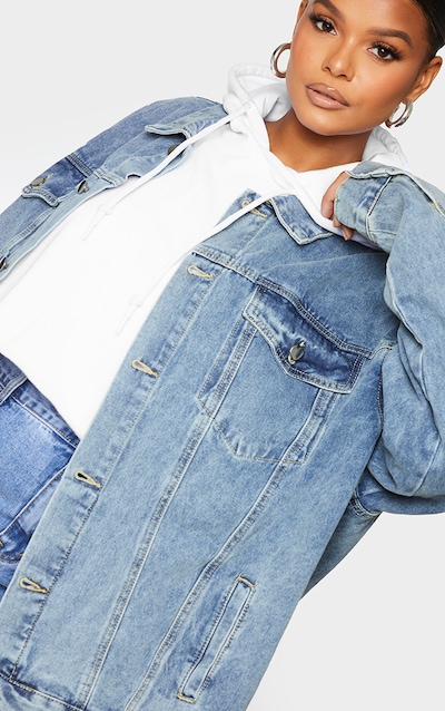 PLT Plus Vintage Wash Boyfriend Denim Jacket | Plus Size ...
