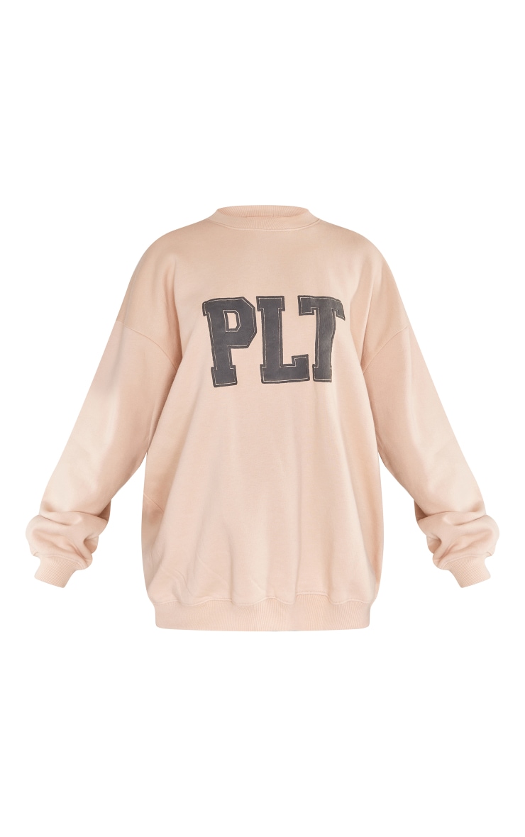 PLT Pebble Puff Printed Oversized Sweatshirt | Athleisure | PLT
