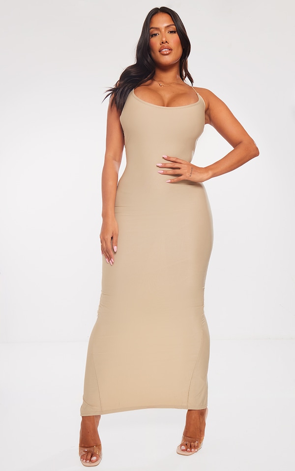 Shape Stone Strappy Back Slinky Bum Midaxi Dress | Shape ...