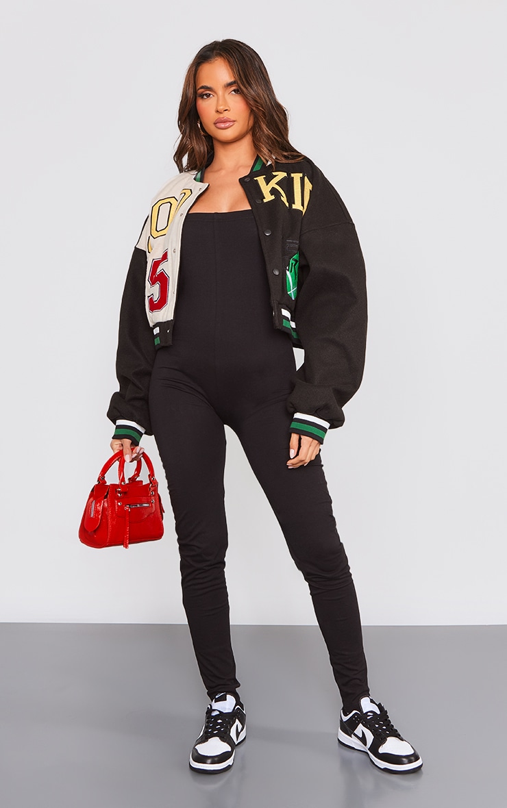 Black Bandeau Jersey Jumpsuit | Jumpsuits & Rompers | PrettyLittleThing CA