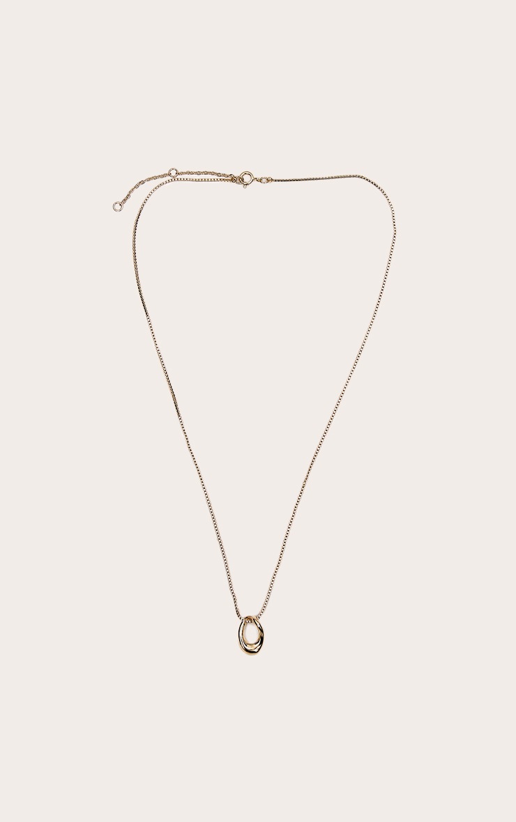 Gold Twist Cut Out Pendant Necklace | Accessories | PrettyLittleThing USA