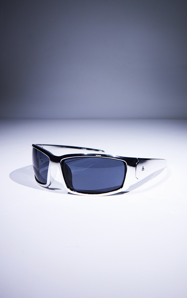 AIRE Scorpian Silver Visor Sunglasses | Accessories | PrettyLittleThing USA