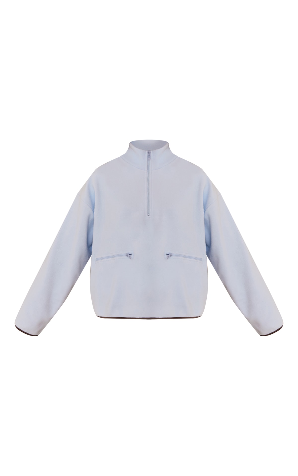 Light Blue Fleece Quarter Zip Pocket Sweatshirt | Athleisure | PLT IRE