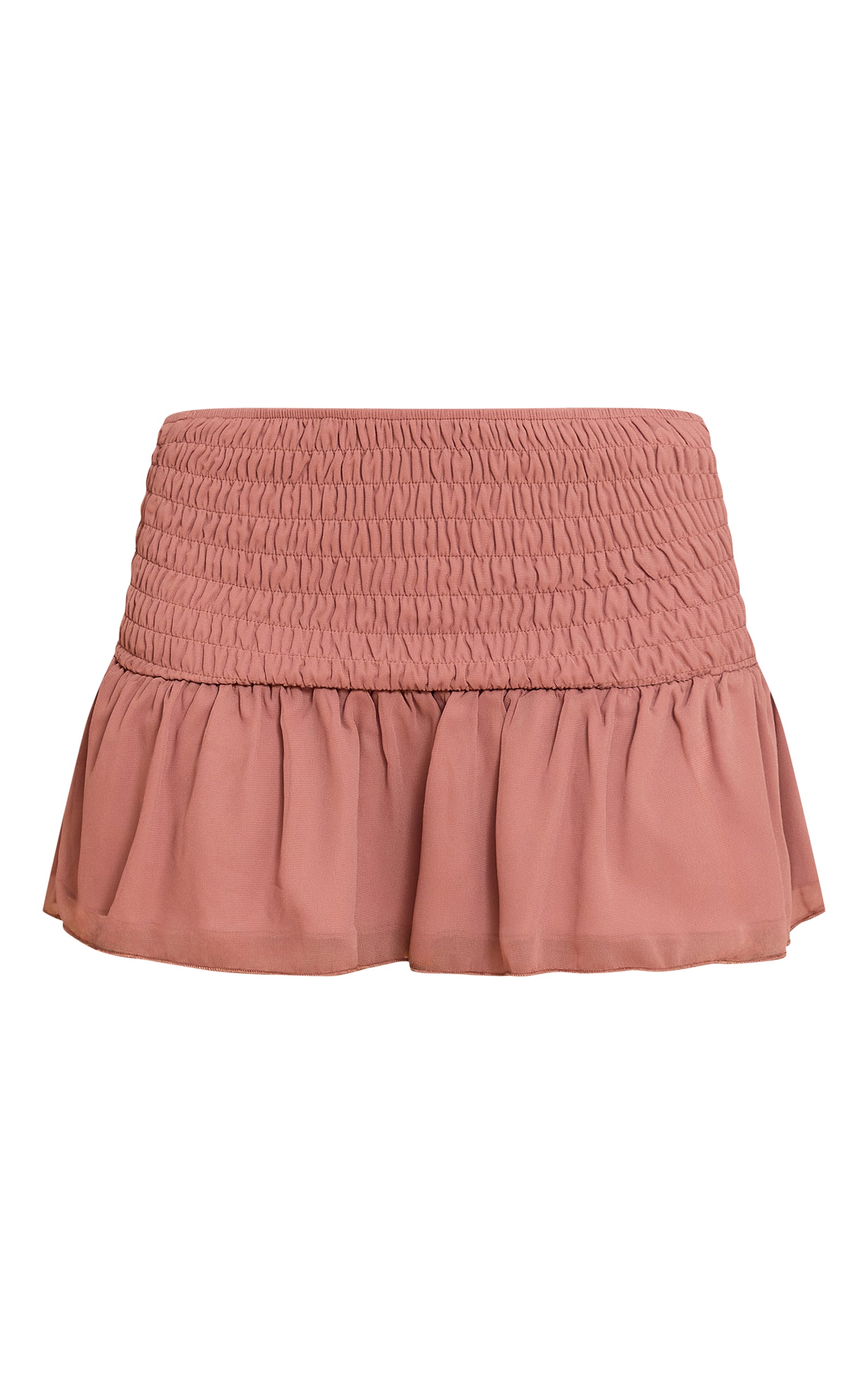 Mauve Gathered Waist Floaty Mini Skirt | Co-ords | PLT