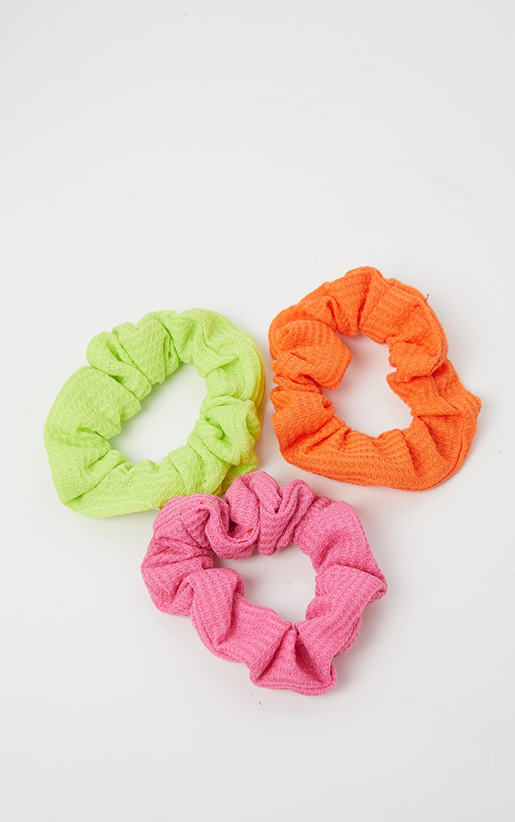Neon Multi Three Pack Scrunchie | Accessories | PrettyLittleThing AUS