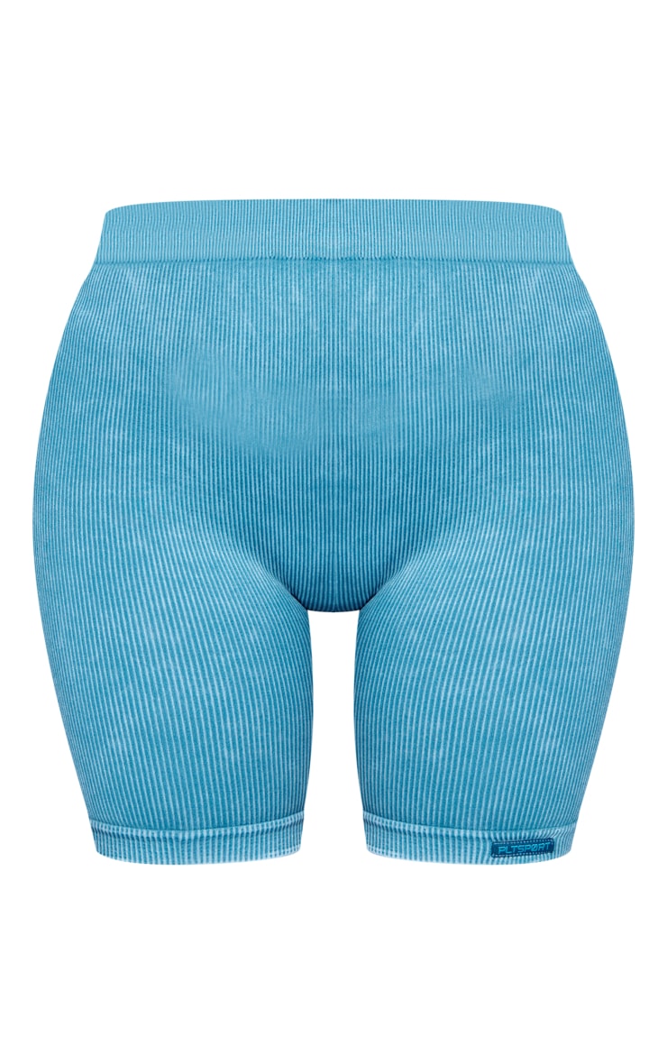 Dark Blue Acid Wash Seamless Rib Crop Jacket | Athleisure ...