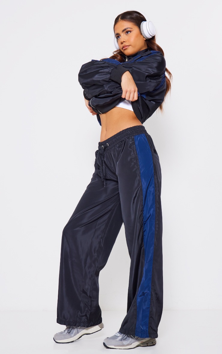 PLT SPORT Navy Shell Panel Tracksuit Joggers | Athleisure | PLT