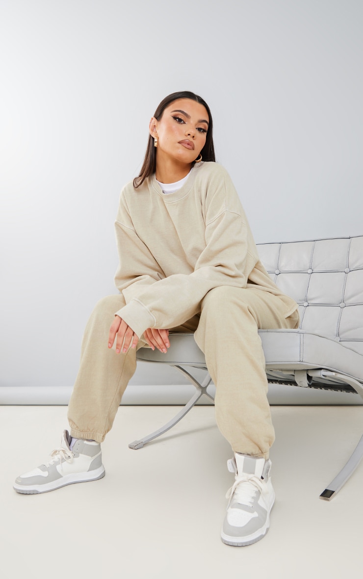 Sand Washed Oversized Sweat Shirt | Co-Ords | PrettyLittleThing