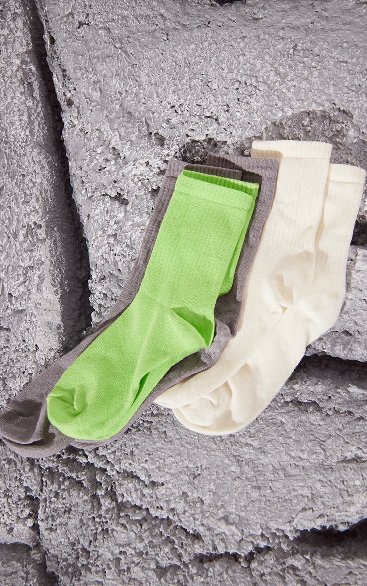 Lime 3 Pack Socks | Accessories | PLT