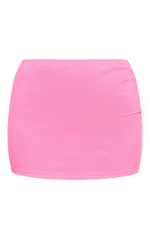 Hot Pink Ribbed Mini Beach Skirt | Swimwear | PLT CA