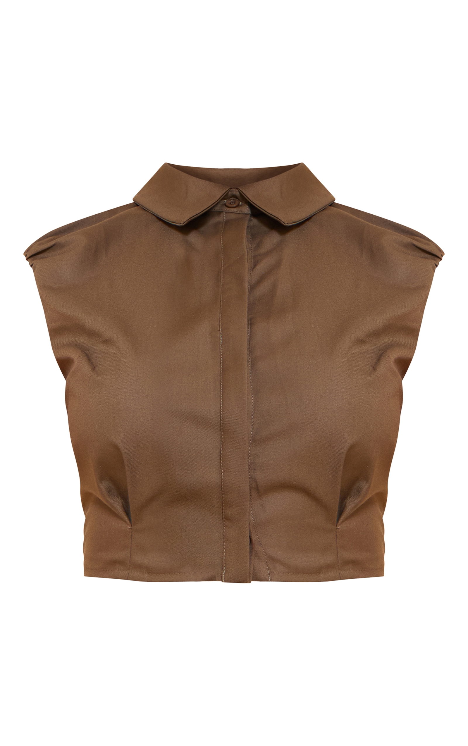 Shape Mocha Sleeveless Cinched Waist Shirt | Shape | PLT