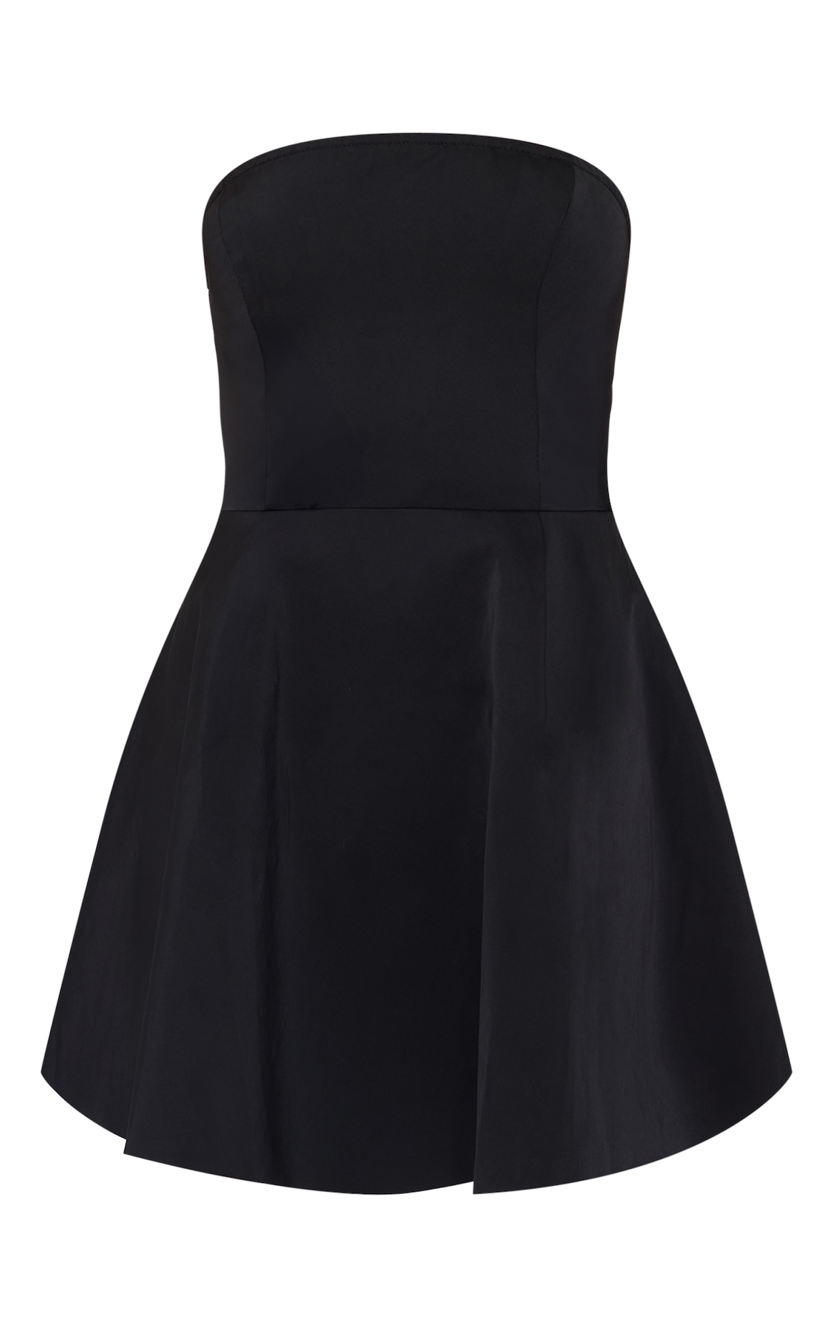 Black Satin Bandeau Bow Back Shift Dress | Dresses | PLT USA