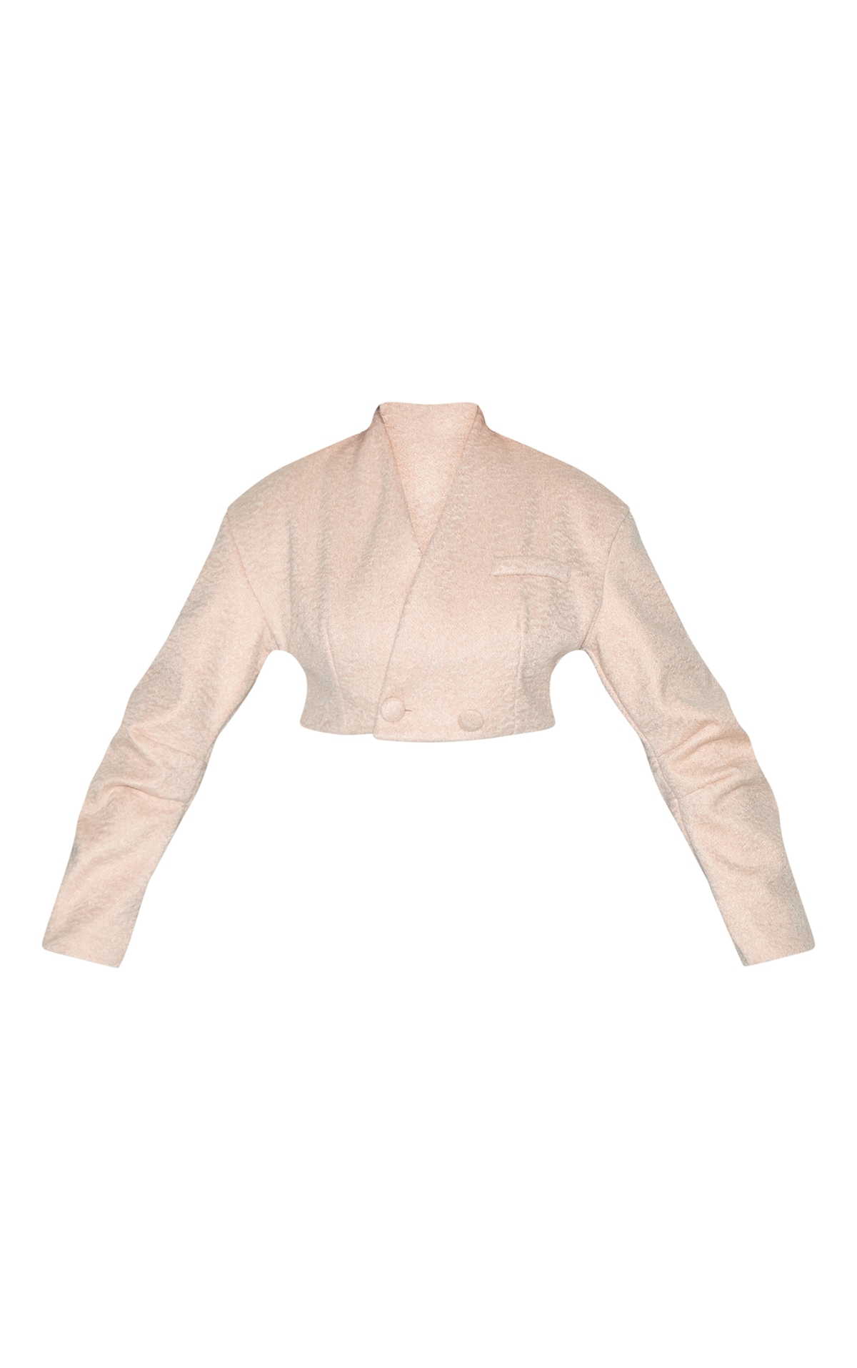 Shape Cream Wool Over Cocoon Sleeve Crop Jacket | Shape ...