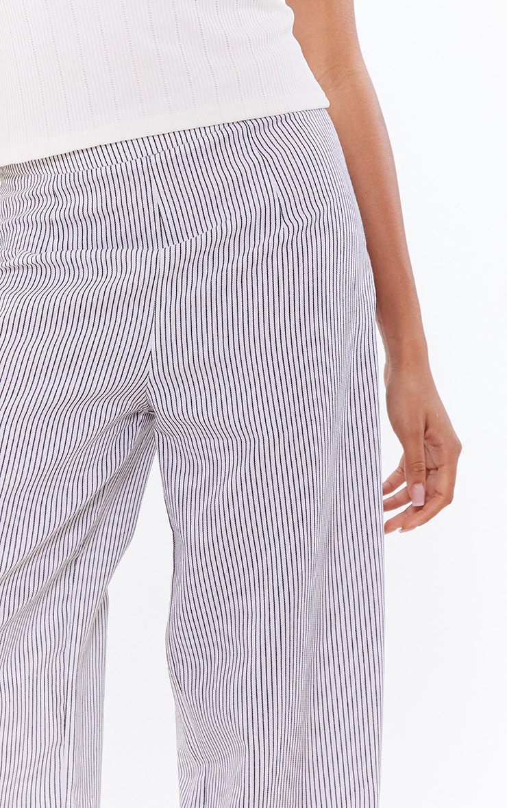 White Stripe Twill Wide Leg Pants | PrettyLittleThing AUS