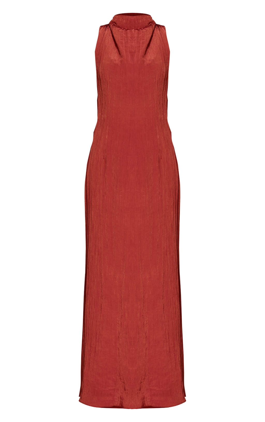 Rust Textured Ruched Maxi Dress | Dresses | PrettyLittleThing USA