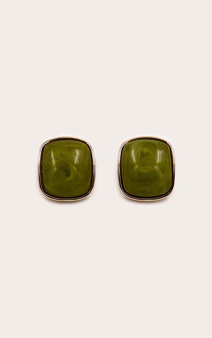 Jade Textured Resin Square Stud Earrings | Accessories | PLT