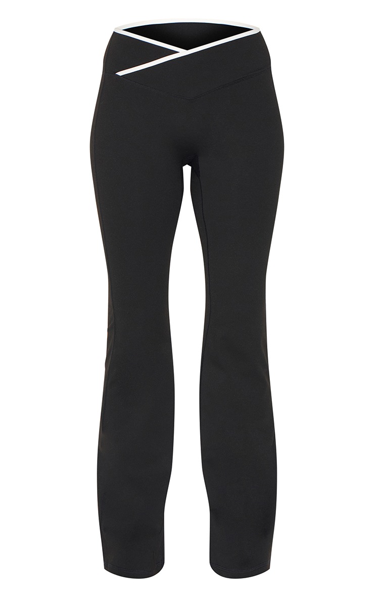 Black Sculpt Binding Contrast Waist Yoga Pants | Athleisure ...