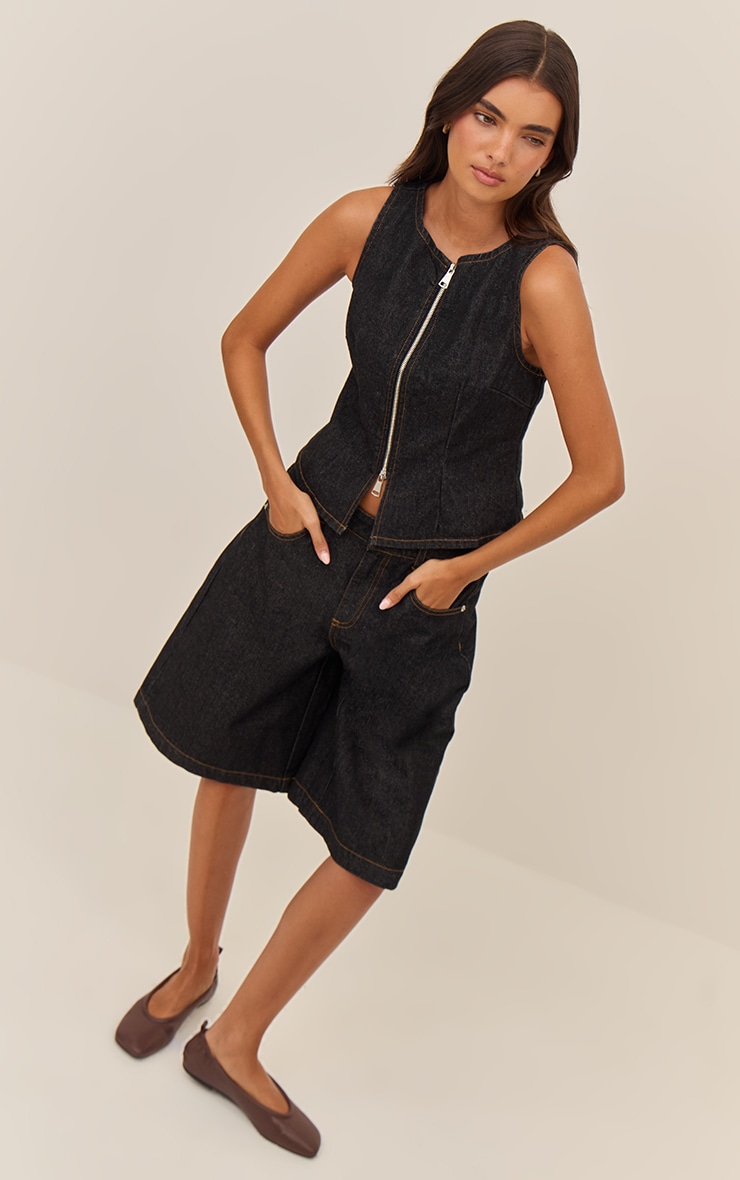 Raw Indigo Longline Denim Jorts | Denim | PLT