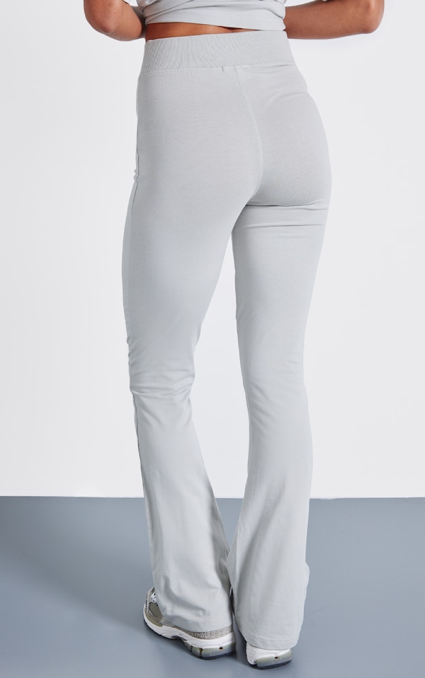 PLT Pale Grey Printed Flared Trousers | Co-ords | PLT